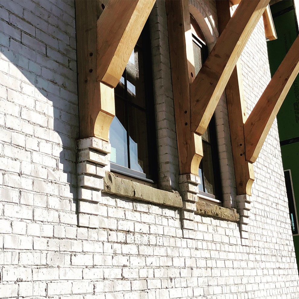 Brick Corbels supporting the second story porch brackets - Transitional ...