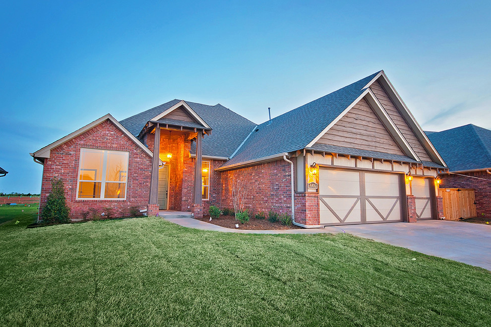 Brick Home with Open Floor Plan and Rustic Touches - Transitional ...
