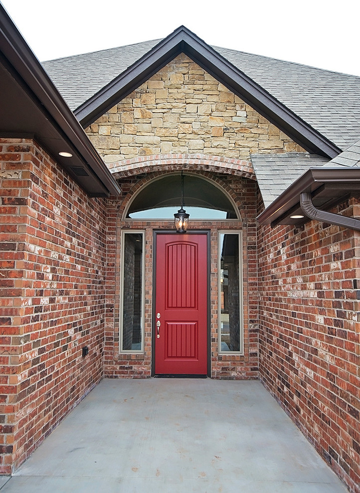 Brick Home with Red Front Door - Traditional - Exterior - Oklahoma City ...