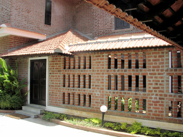 Brick Jali - Indian - House Exterior - Chennai - by Benny Kuriakose ...