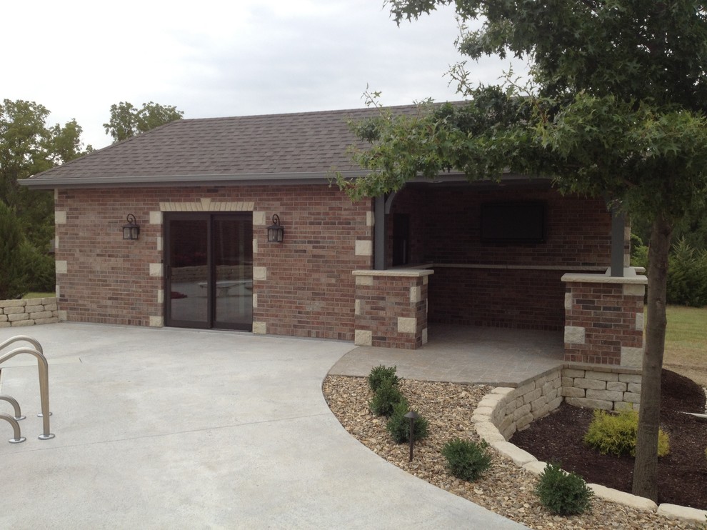 Brick Pool House - Traditional - Exterior - Kansas City - by Landmark ...