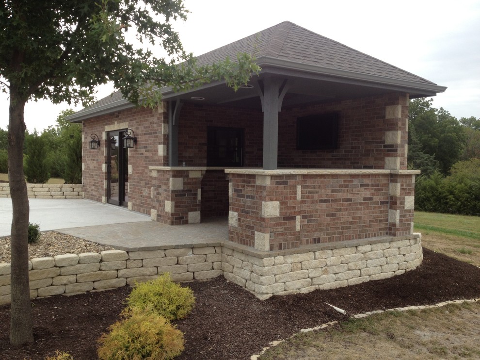 Brick Pool House - Traditional - Exterior - Kansas City - by Landmark ...