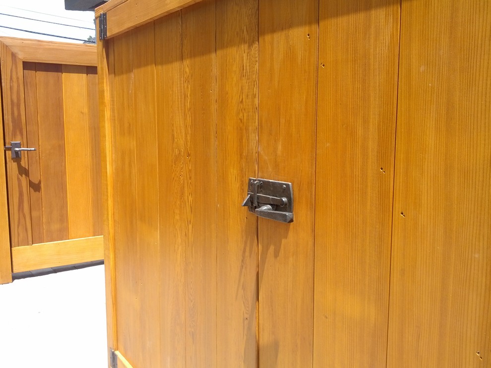 Bronze Gate Latch on trash enclosure - Contemporary - Exterior - San ...