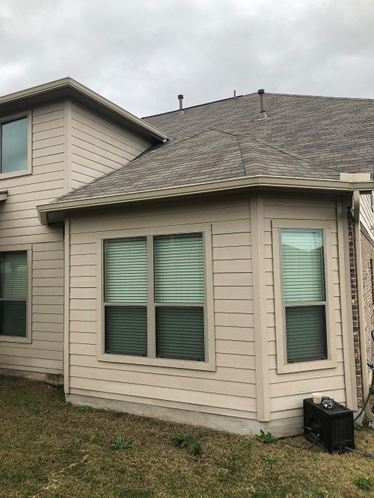 Buda, TX Seamless Gutter Install, Beige Split Level Home - Contemporary ...