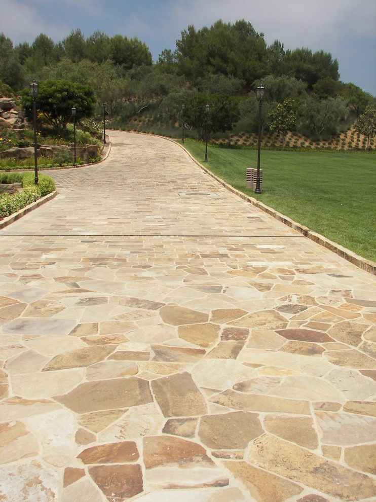 Cambridge Sandstone Paving - Traditional - House Exterior - Los Angeles ...