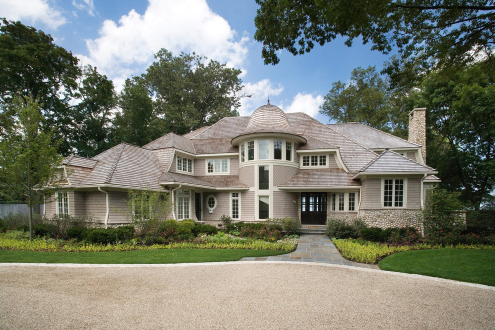 Cape Cod Stone and Shingle Style House with Bluestone front walk ...