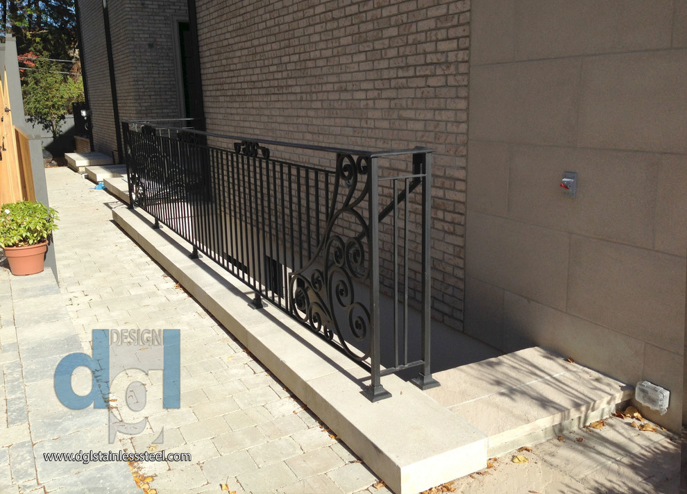 Caribou Rd house exterior wrought iron guard - Modern - Exterior ...