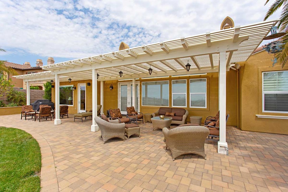 White Large Patio Cover Remodel - Modern - House Exterior - San Diego ...