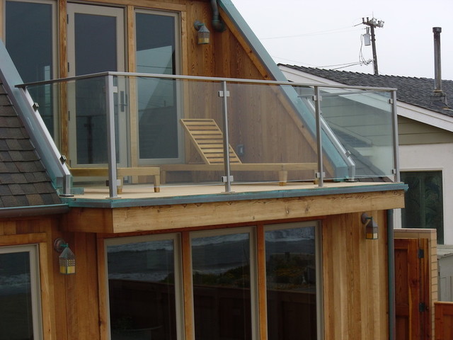 Cayucos Waterfront Glass Railing - Contemporary - House Exterior - San ...