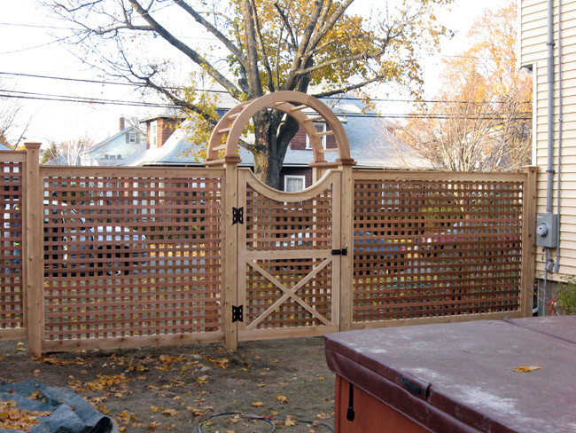 Cedar Lattice Fence and Gate - Traditional - Exterior - Boston - by AVO ...