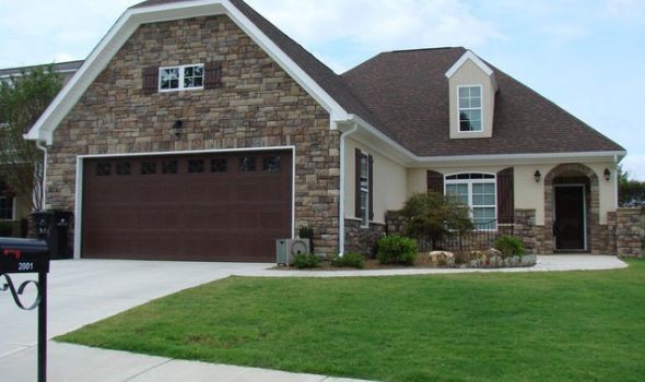 Cedar Rubble Stone Garage and Entry - Traditional - Exterior - Atlanta ...