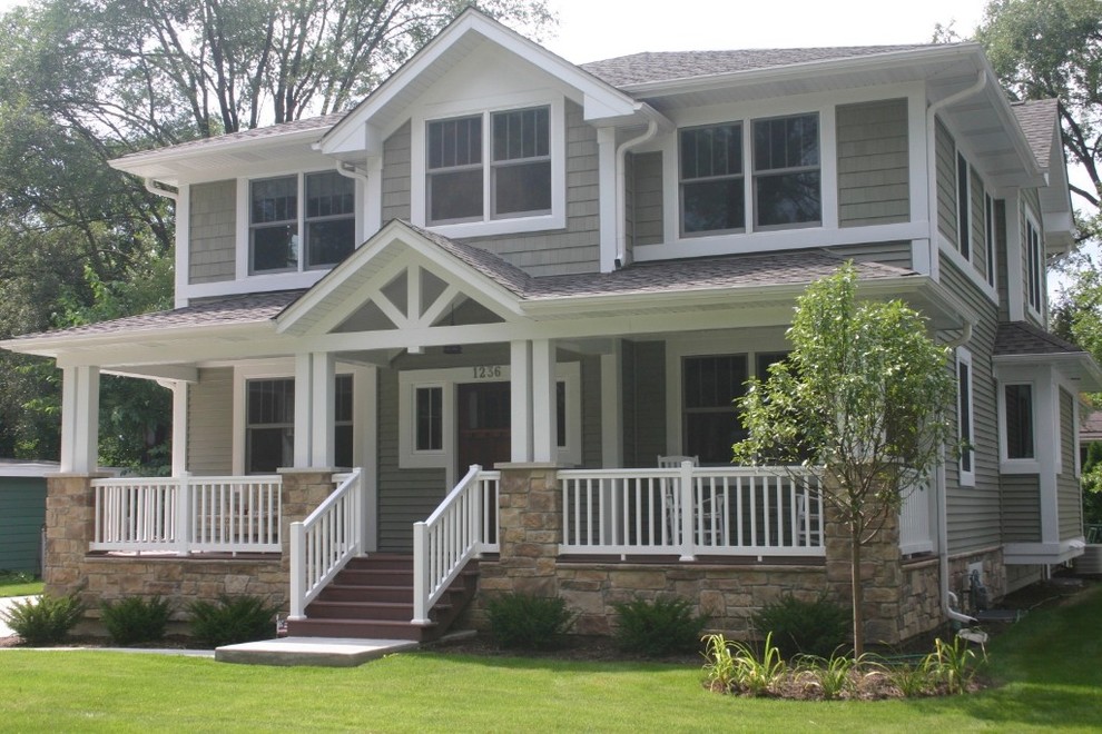 Chicago Are Exterior Stone Siding Transformation - Clásico - Fachada ...