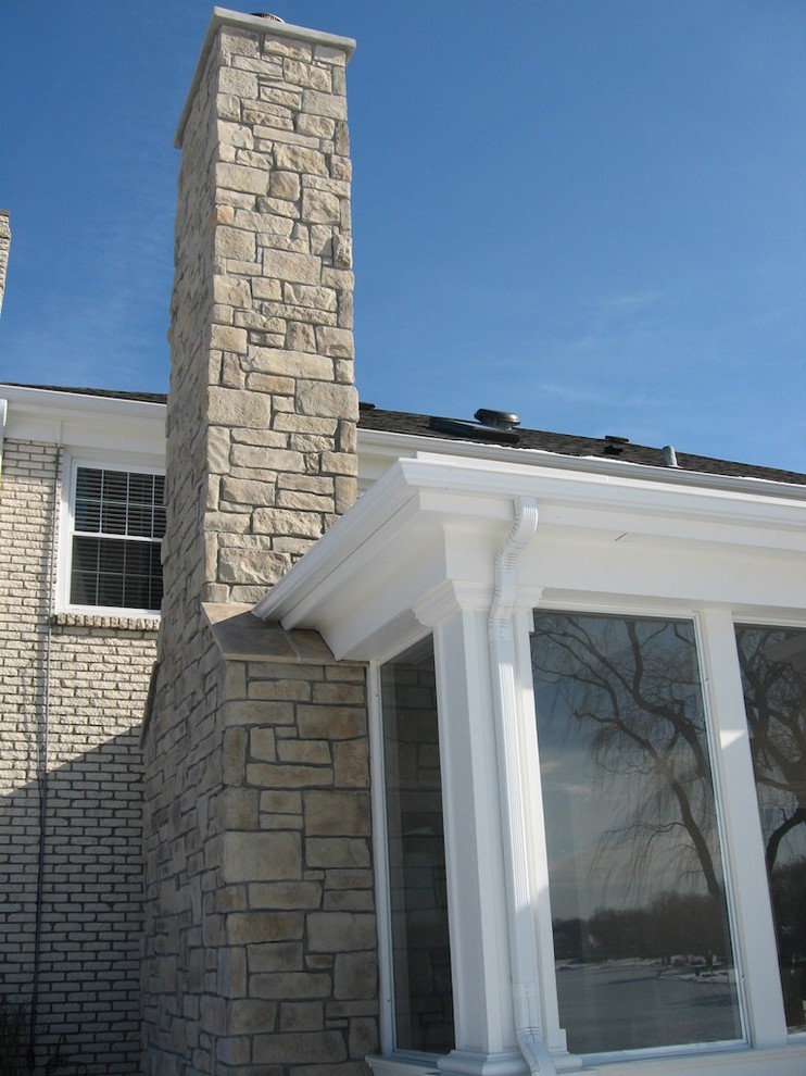 Chicago Are Exterior Stone Siding Transformation - Traditional ...