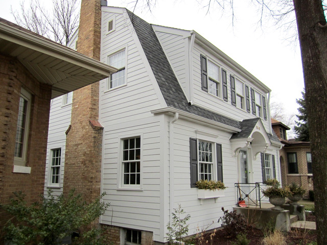 Chicago, IL James Hardie Siding Dutch Colonial White Exterior ...