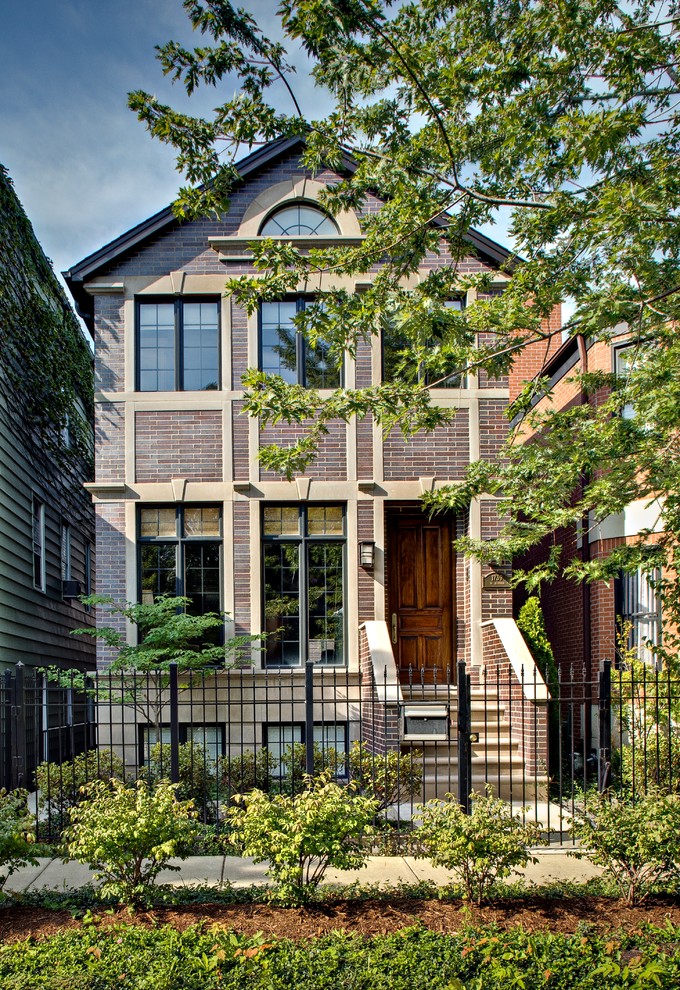 Brick & Limestone Front Elevation - Traditional - Exterior - Chicago ...