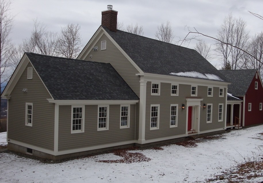 Classic Greek Revival Story and a Half Home - Farmhouse - Exterior ...