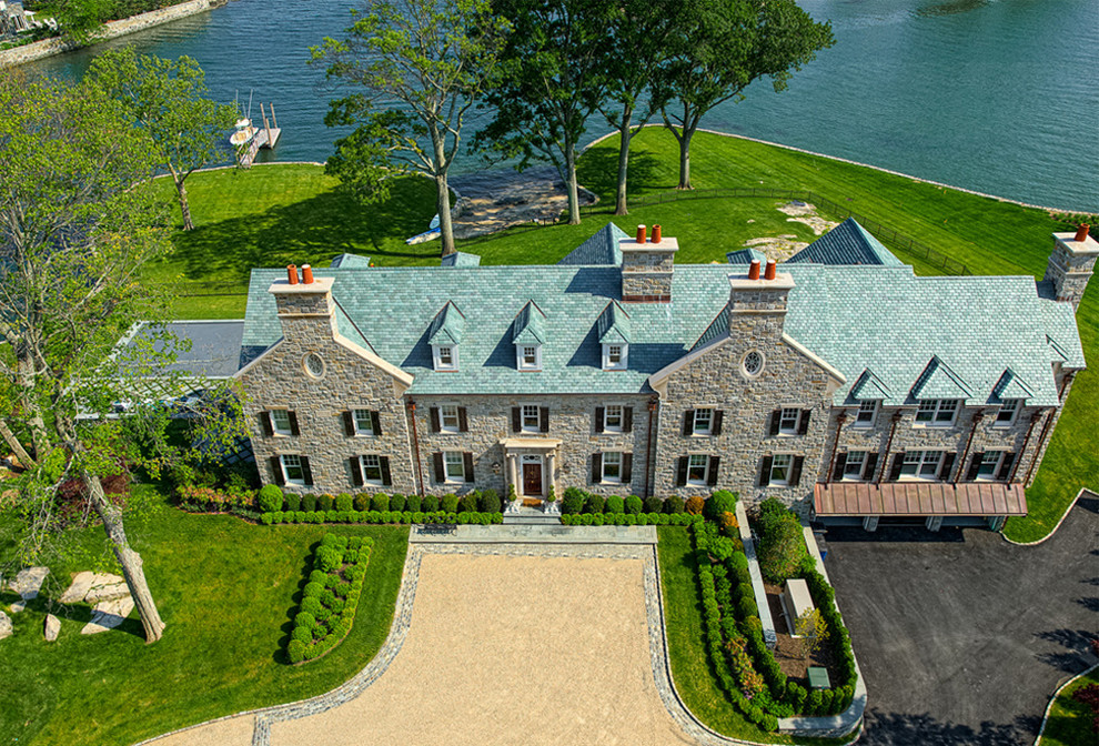 Classic Mead Point Stone Manor - Traditional - Exterior - New York - by ...