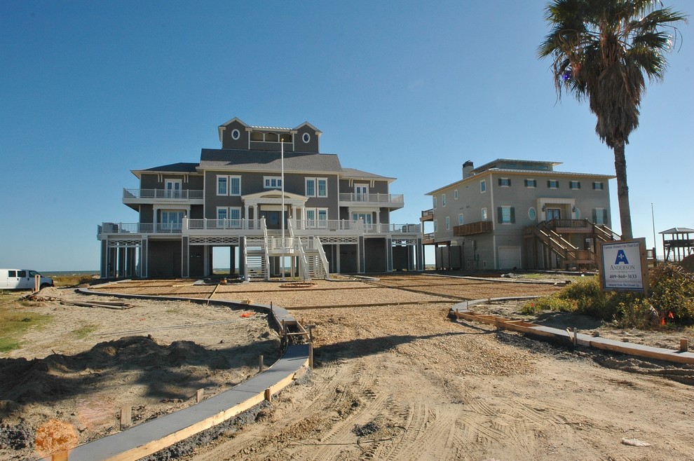 Coastal Beachfront Custom Home Front Elevation - Beach Style - Exterior ...