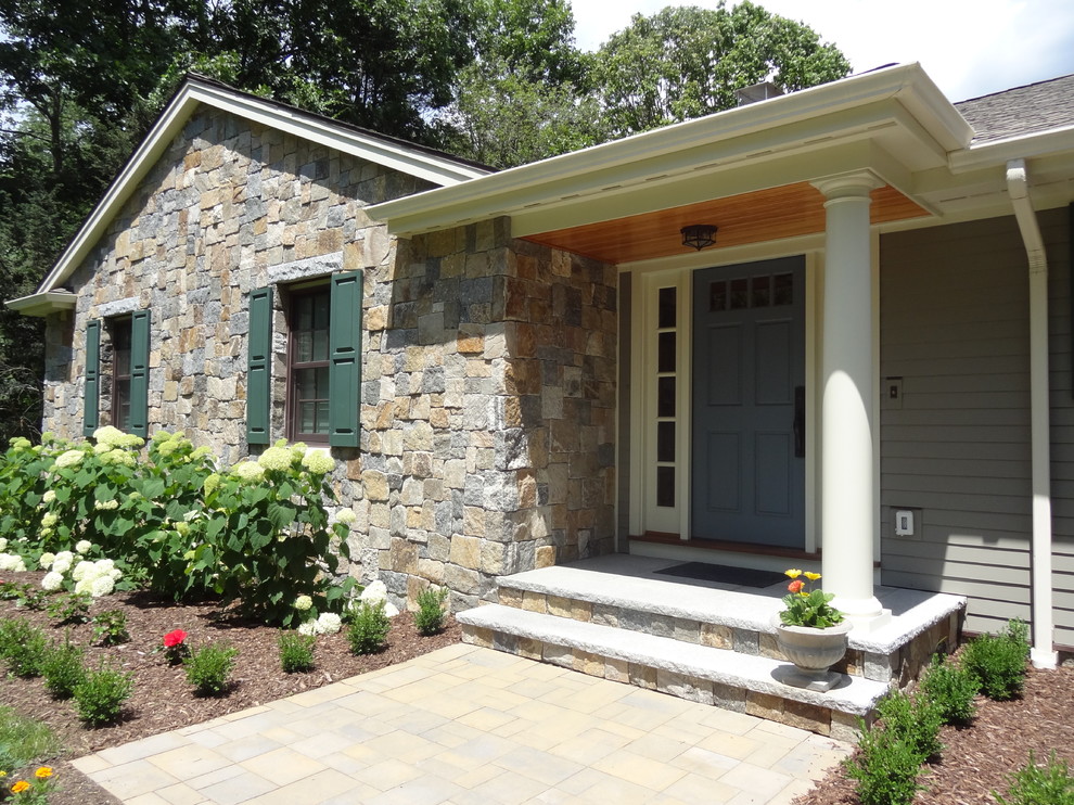 Colonial Style Ranch with Dry-Fit Natural Stone Accents - Traditional ...