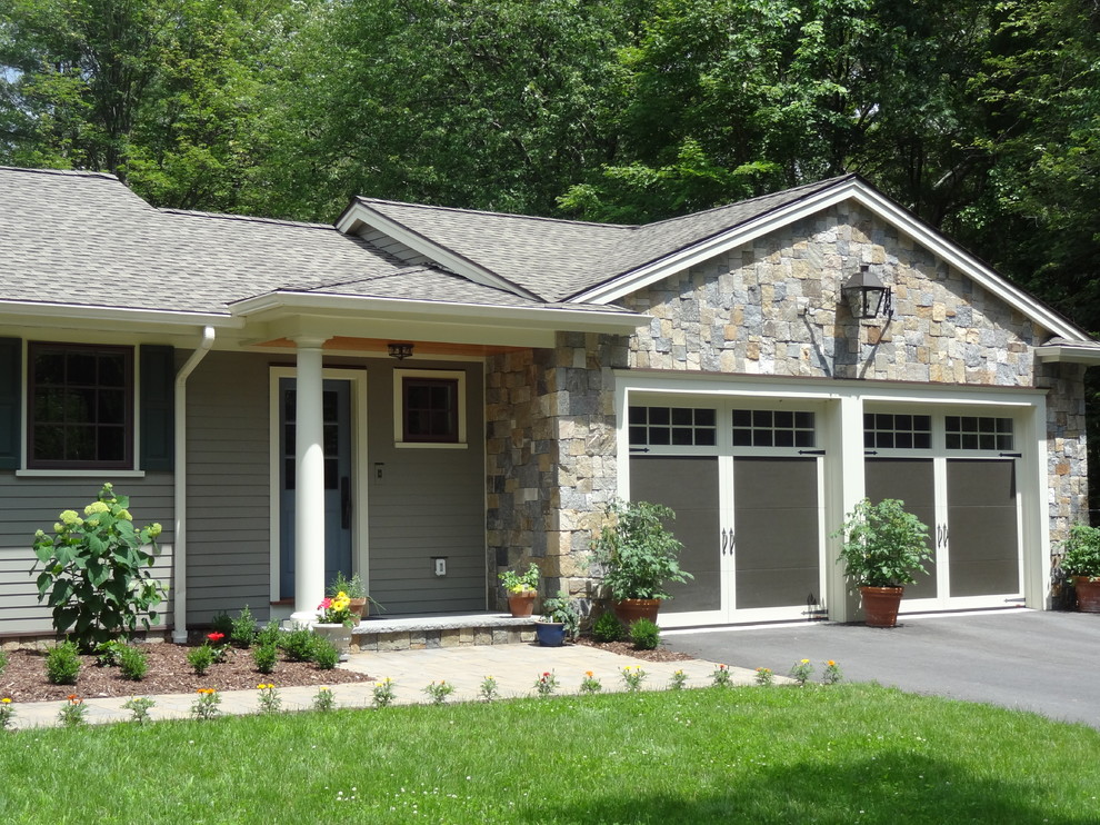Colonial Style Ranch with Dry-Fit Natural Stone Accents - Traditional ...
