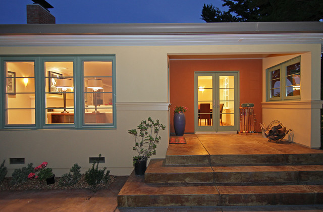 Concrete Stepped Entry to Modern "Ranch House" - Contemporary ...