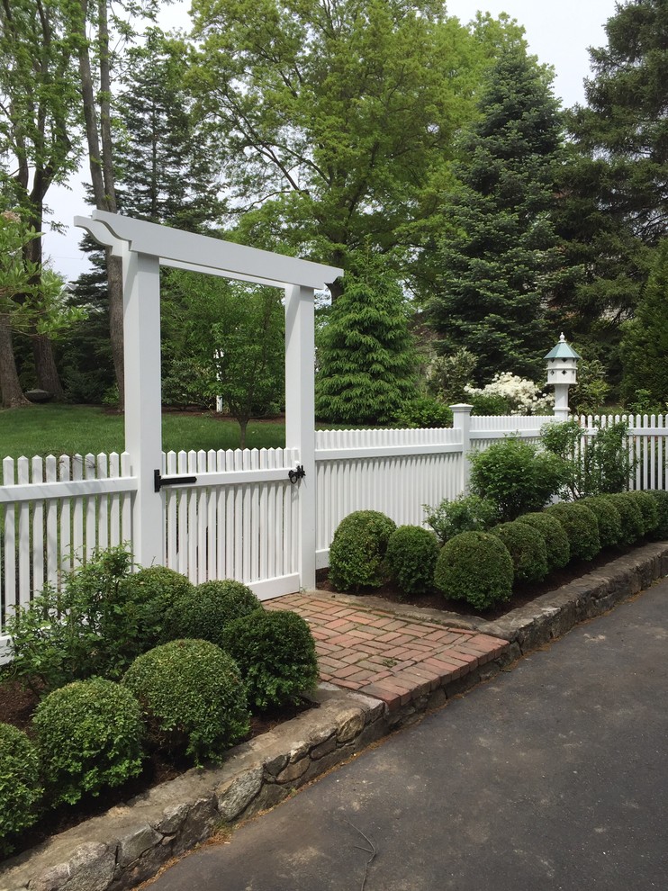 Connecticut Picket Fence with Pergola Entry - Traditional - Exterior ...