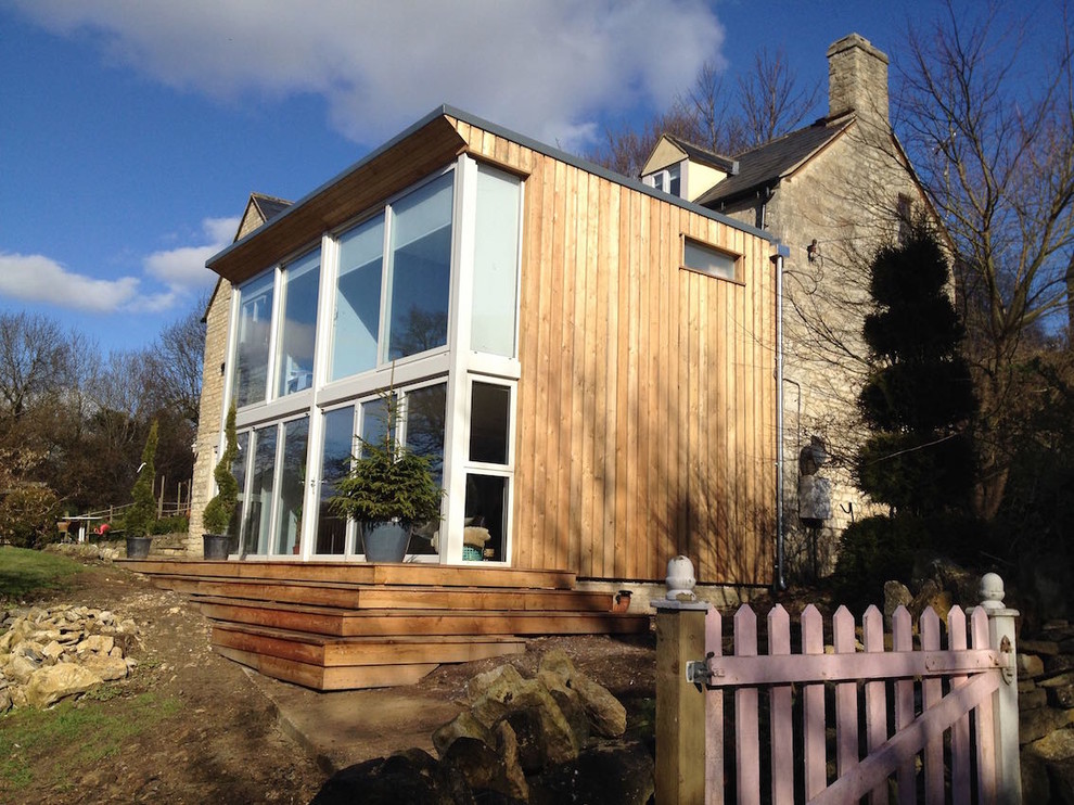 contemporary glass and wood cladding box extension, two storey, Stroud ...