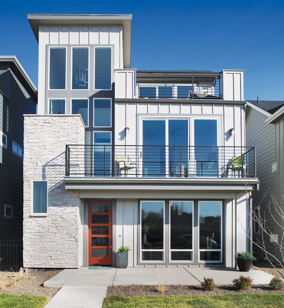 Contemporary Home | Exterior | Modern | Bold Red Door | Beach Vibes ...