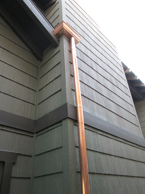 Copper Rain Gutter Projects - Traditional - House Exterior - Los ...