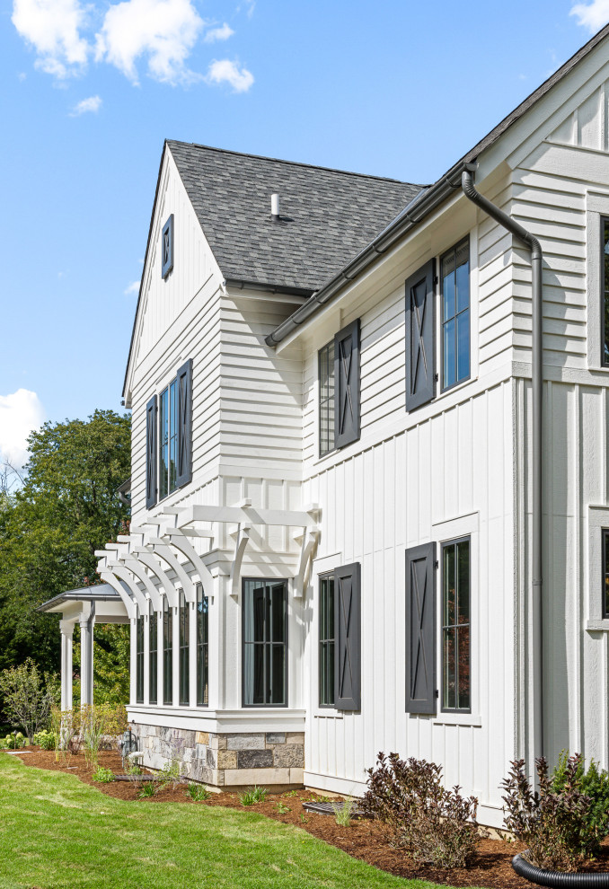 Corner Transitional Farmhouse - Transitional - Exterior - Chicago - by ...