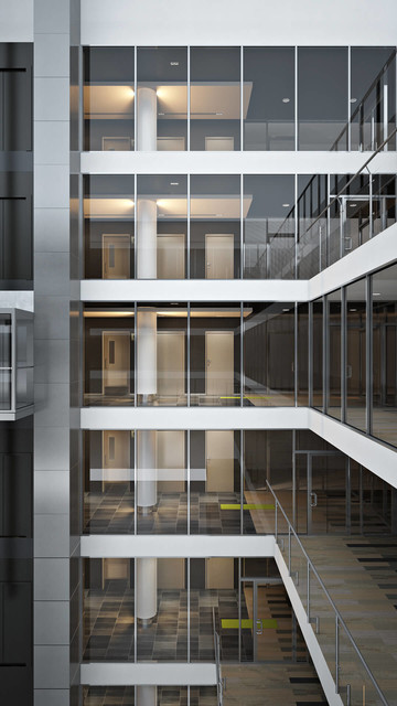 Corporate Office Lobby Design Architectural Rendering - Façade - New ...