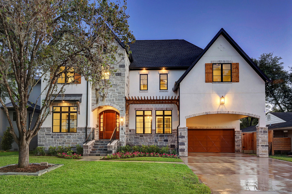 country French-stucco and stone-160101 - Traditional - Exterior ...