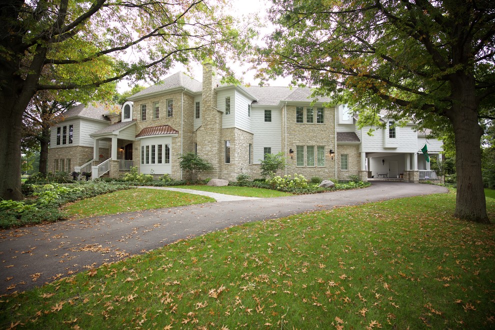 Country Manor Front Elevation - Transitional - House Exterior - Chicago ...