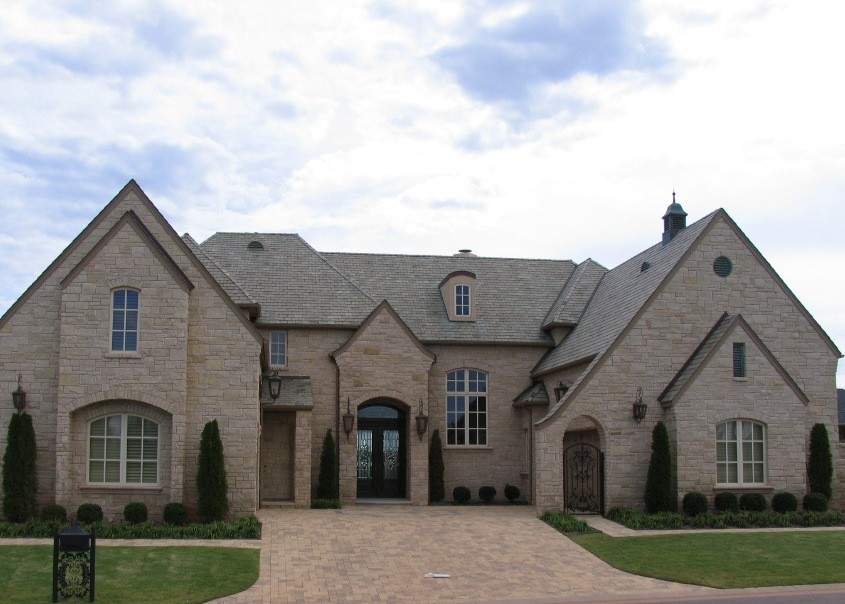 Cream Lueders limestone - Traditional - House Exterior - Oklahoma City ...