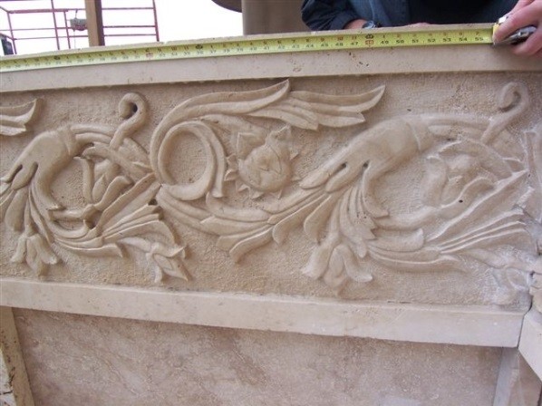 Custom Carved Limestone Arch Design - Mediterranean - Exterior ...