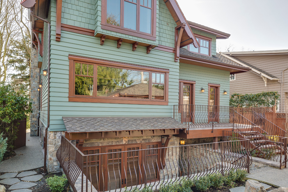 Custom Craftsman Style Home - Back of Home - Craftsman - Exterior ...