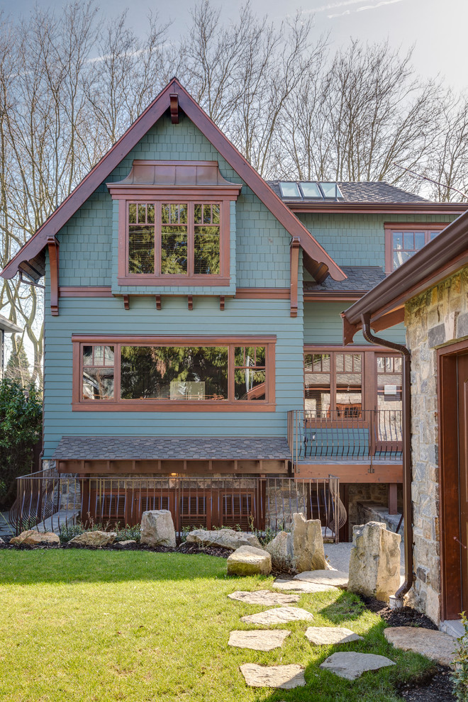 Custom Craftsman Style Home - Back of Home - Craftsman - Exterior ...