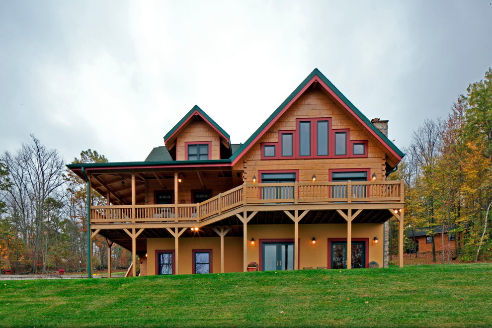Custom Exterior Log Home - Rustic - Exterior - Philadelphia - by Barna ...