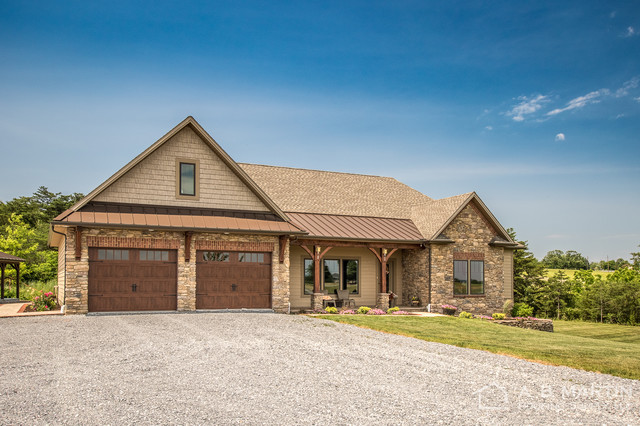 Custom Home with ABSeam Standing Seam Accent Roof - Rustic - House ...