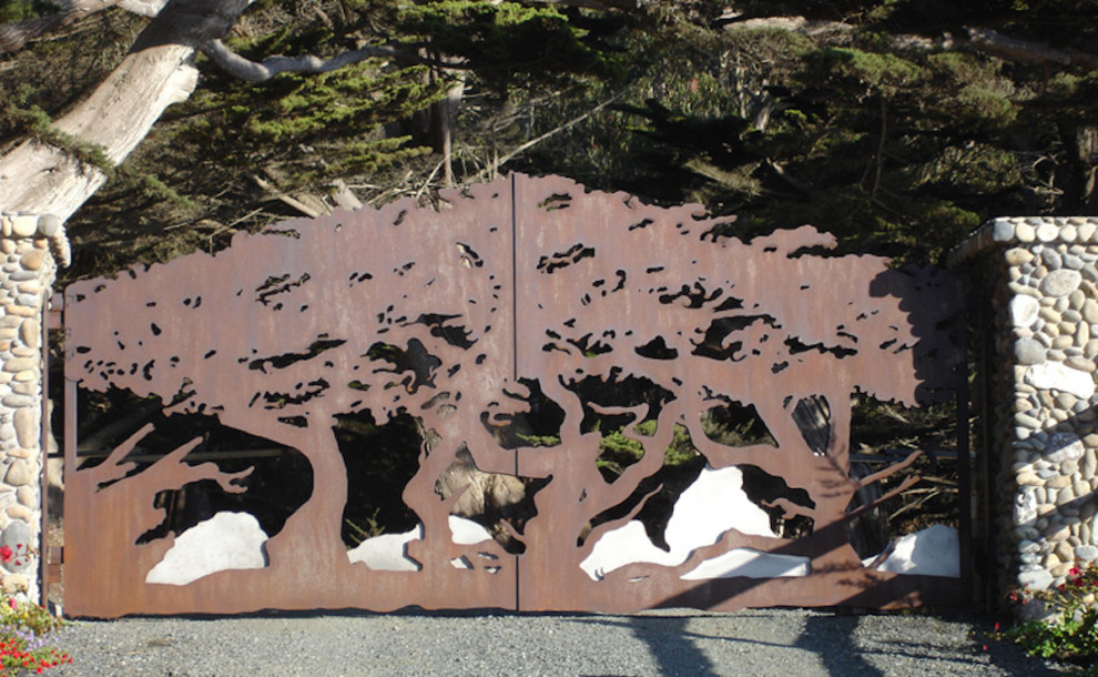 Custom Iron Tree Gate - Modern - Exterior - Los Angeles - by Fence ...