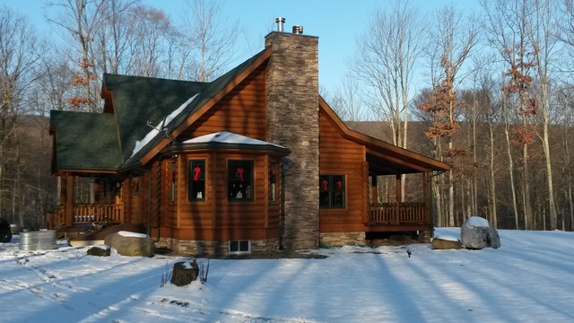 Custom Log Cabin - Exterior Photo - Rustic - Exterior - Other - by Ron ...
