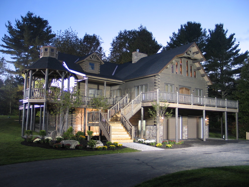 Custom Log Home for Extreme Makeover: Home Edition - Rustic - Exterior ...