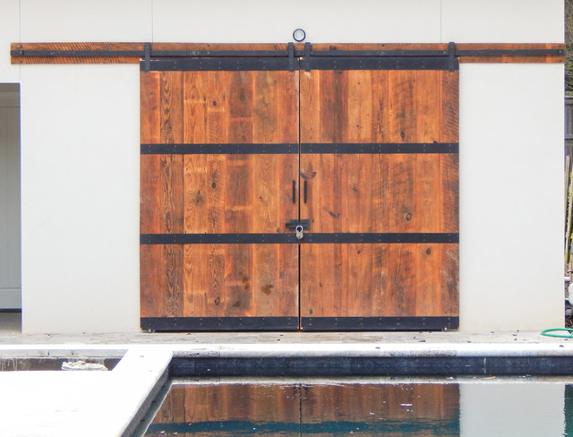 Custom Pool House Barn Doors - Industrial - House Exterior - Atlanta ...