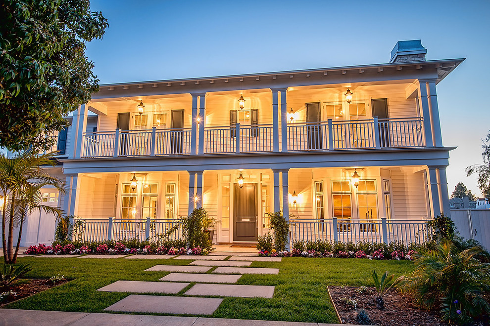 Custom Traditional Coastal Colonial Home - Beach Style - Exterior - Los ...