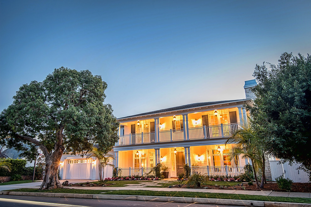 Custom Traditional Coastal Colonial Home - Beach Style - Exterior - Los ...