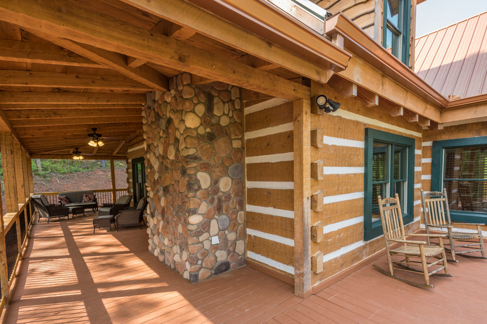 Custom Traditional Log System Home - Rustic - Exterior - Atlanta - by ...
