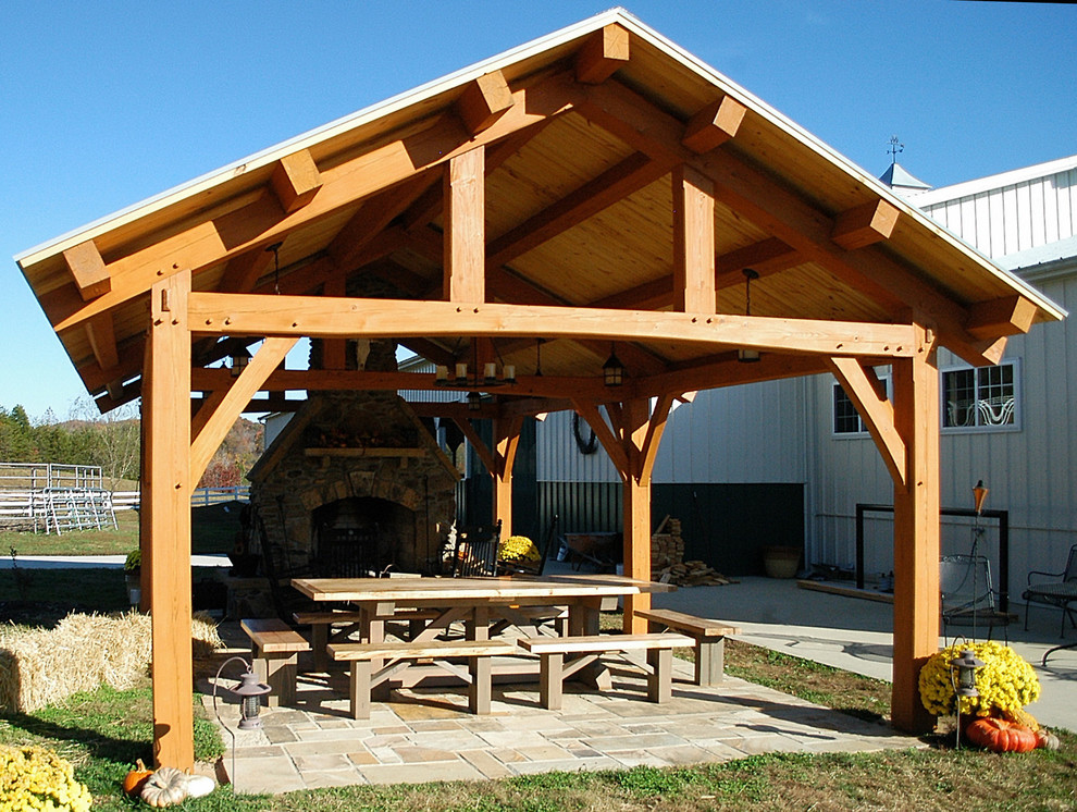 Cypress Timber Frame Pavilion in Tennessee - Craftsman - Exterior ...