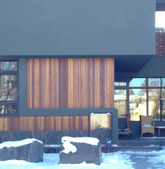 Dark Red Meranti Accent Siding - Modern - Exterior - Calgary - by Kayu ...