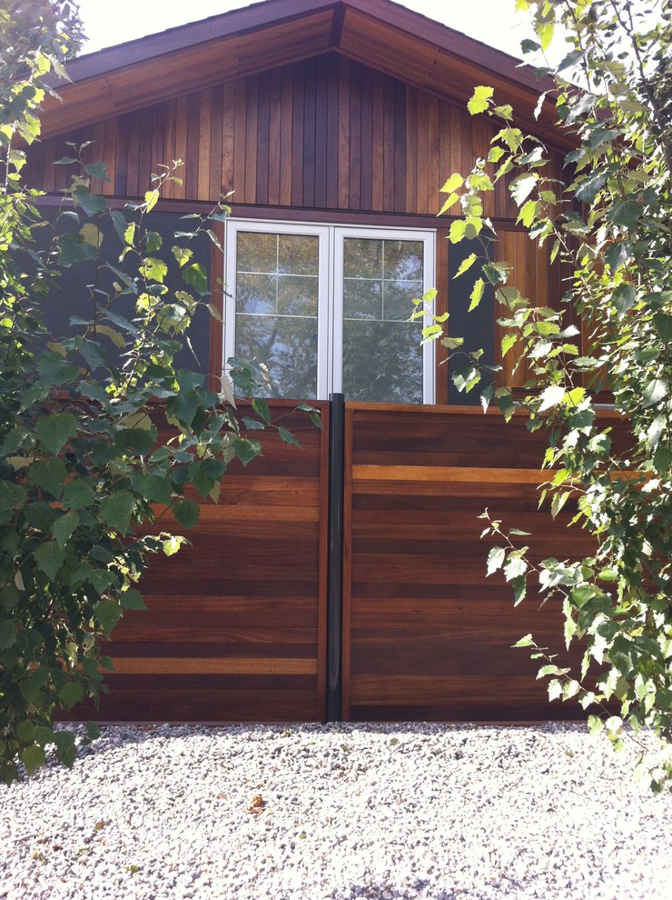 Dark Red Meranti Soffit, Siding, and Fencing - Traditional - Exterior ...