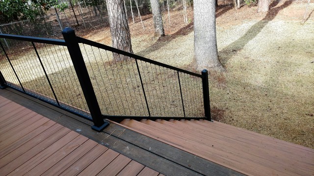 Decks with Trex Transcends and Fortress Cable Railing - Traditional ...